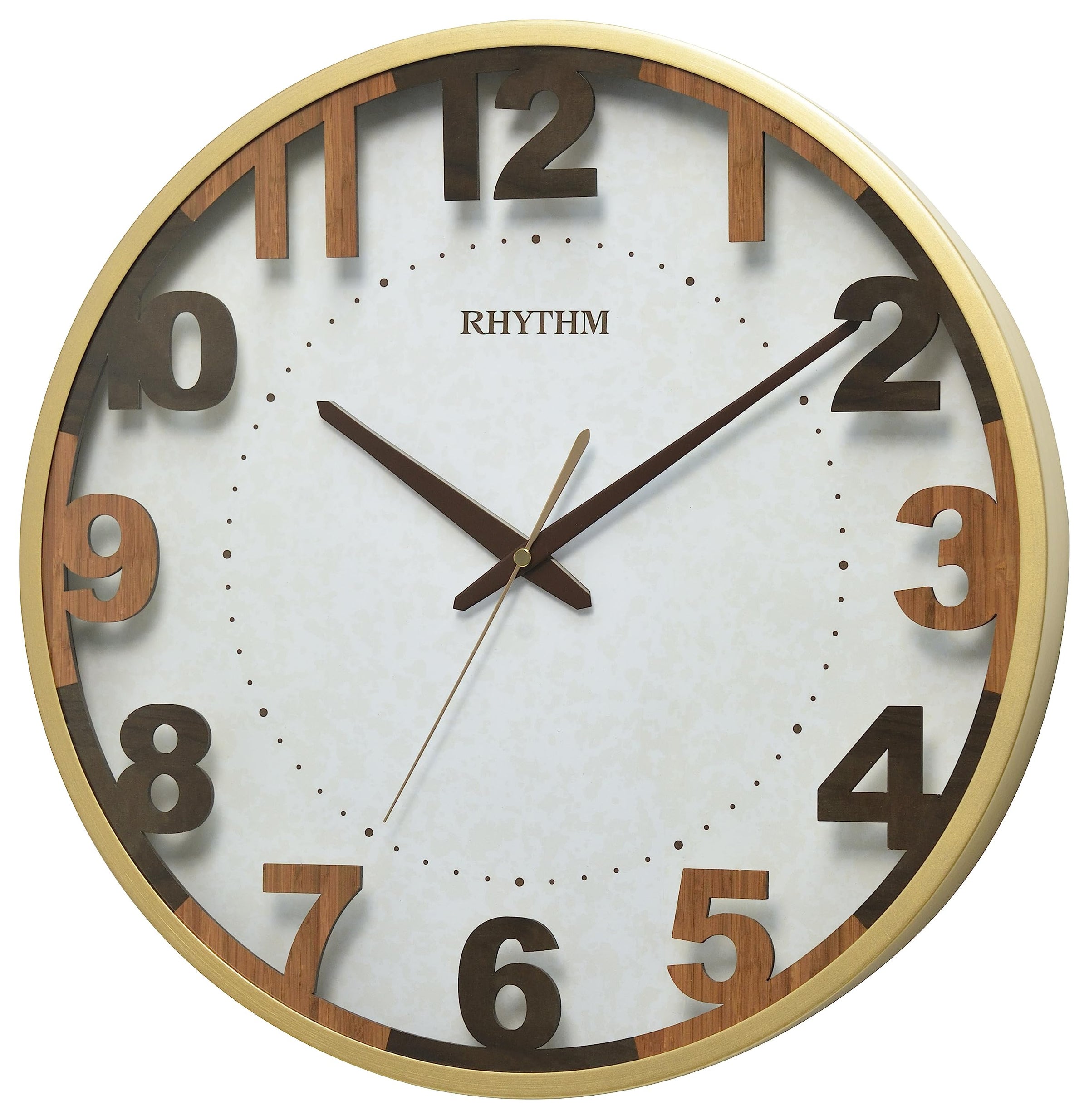 CMG603NR18 - Aluminium Frame Analog Wall Clock Gold | The Clock Avenue